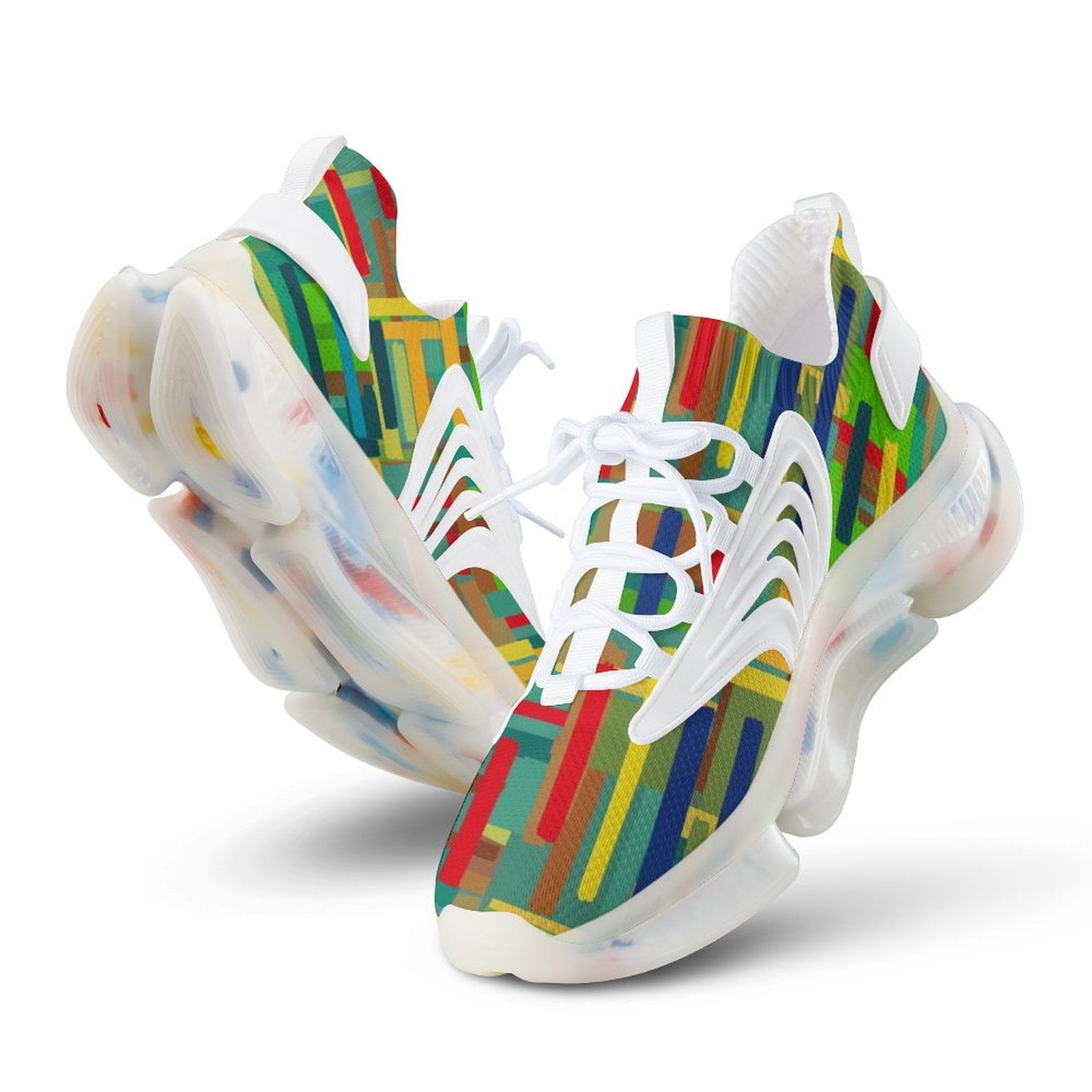 Colorful Abstract Geometric Pattern Walking Shoes for Men Woman ...
