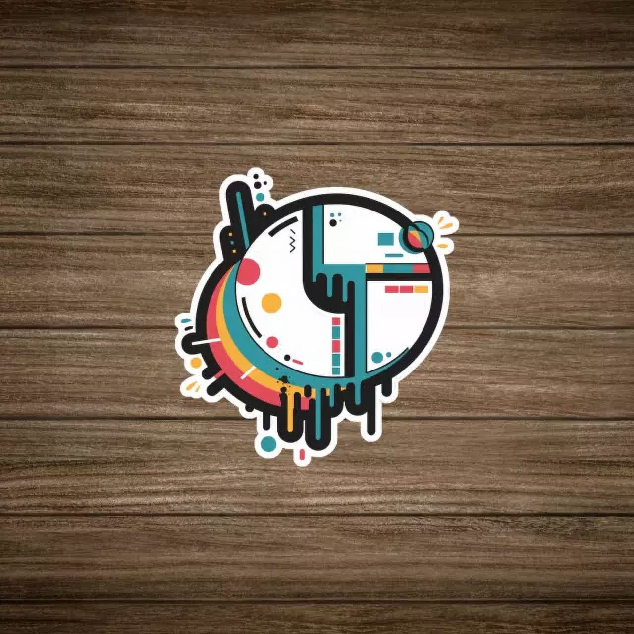 Colorful Abstract Geometric Shapes Vinyl Sticker Decal Designphone ...