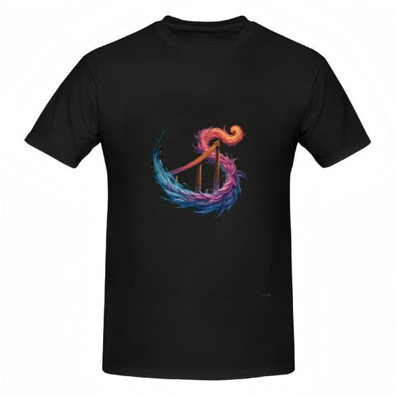 Colorful Abstract Harp Design Cotton Short Sleeve T-Shirt - Vibrant ...