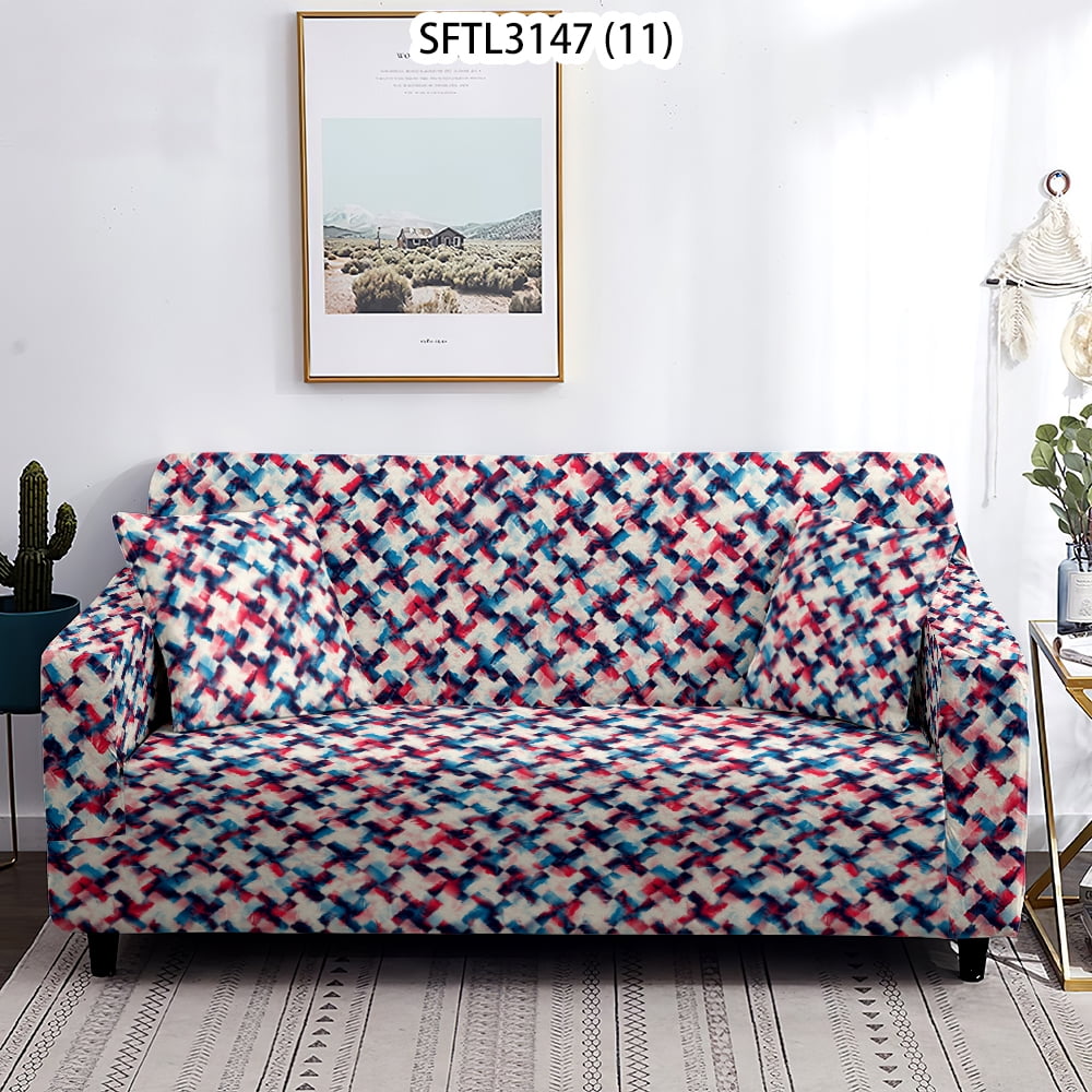 Colorful Abstract Ink Adjustable Sofa Cover Stripes Plaids And Covers ...