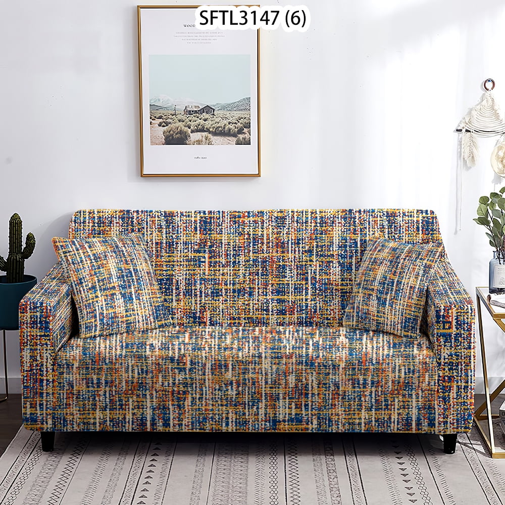 Colorful Abstract Ink Adjustable Sofa Cover Stripes Plaids And Covers ...