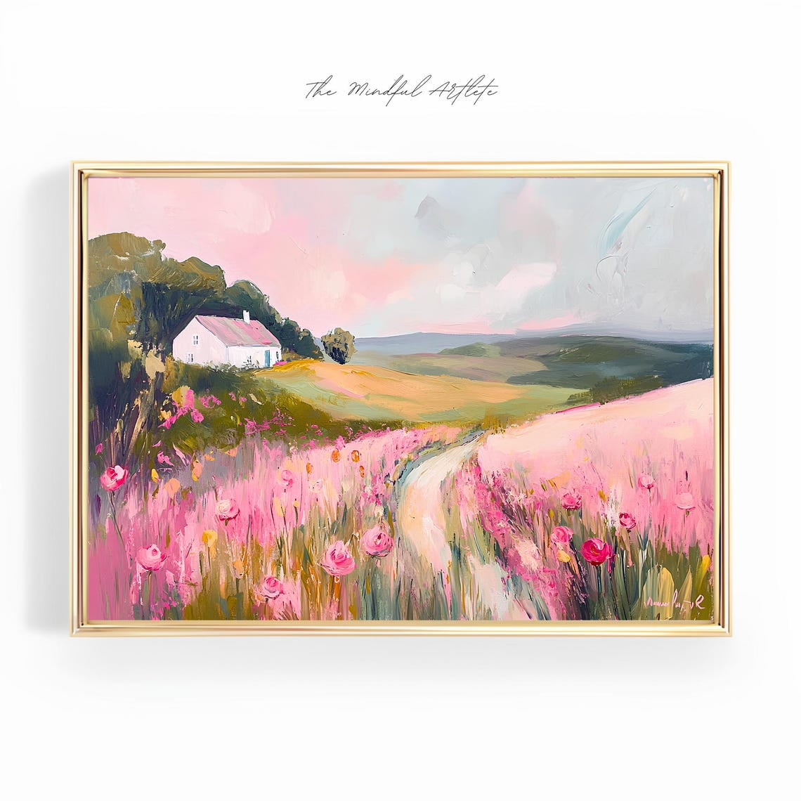 Colorful Abstract Landscape Painting Horizontal Spring Wildflower Field ...