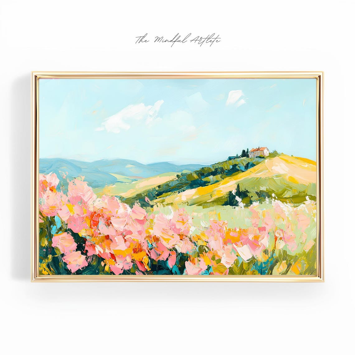 Colorful Abstract Landscape Painting Horizontal Spring Wildflower Field ...