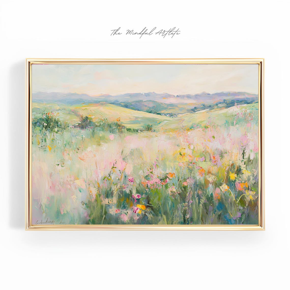 Colorful Abstract Landscape Painting Horizontal Spring Wildflower Field ...