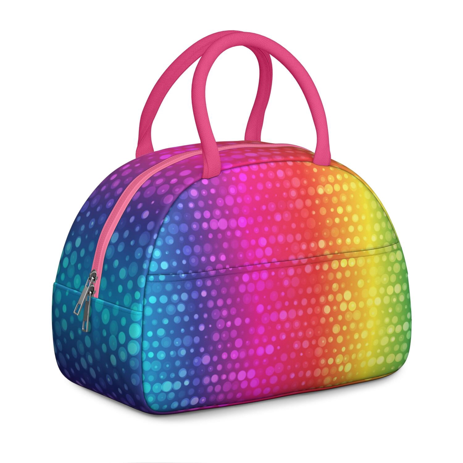 Colorful Abstract Lunch Bag for Women – Modern Pop Art Style with Tie ...