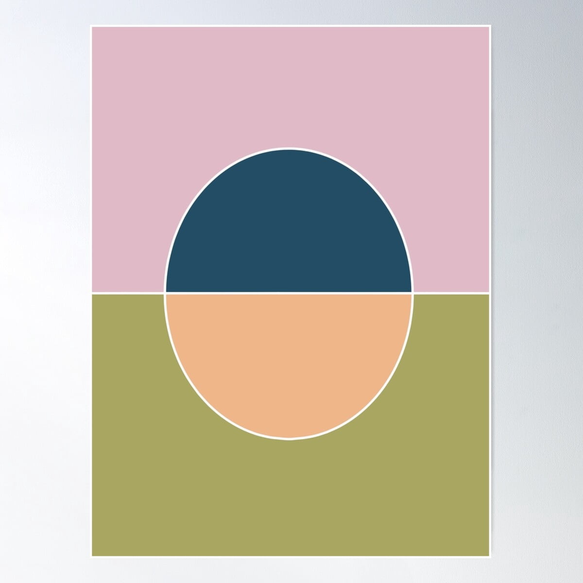 Colorful Abstract Minimalist Rising Sun Poster Wall Art Modern Wall ...