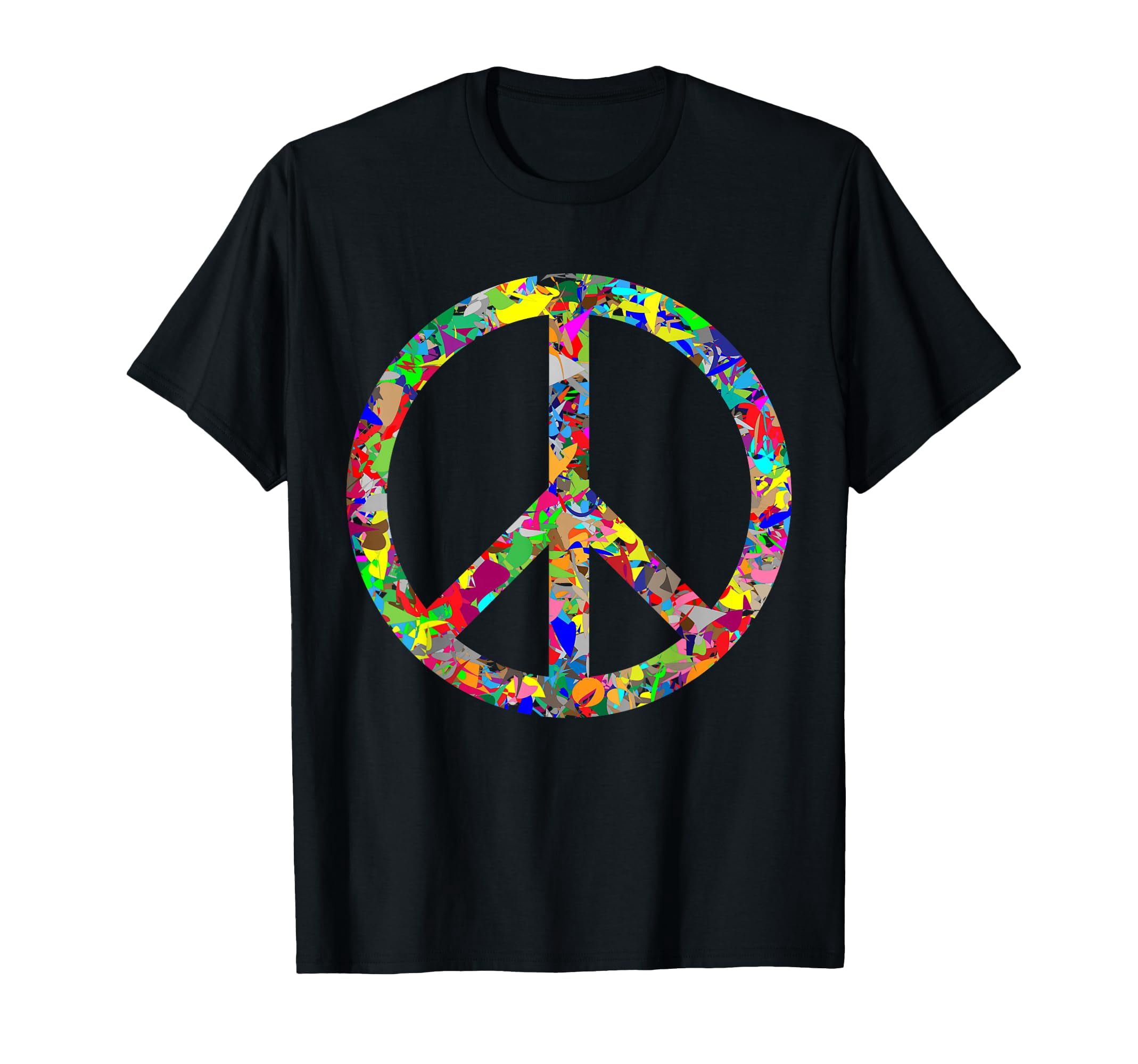 Colorful Abstract Mosaic Peace Symbol T-Shirt for Unique Style ...