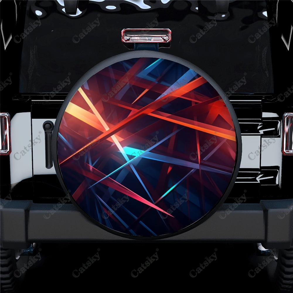 Colorful Abstract Painting Polyester Universal Spare Wheel Tire Cover ...