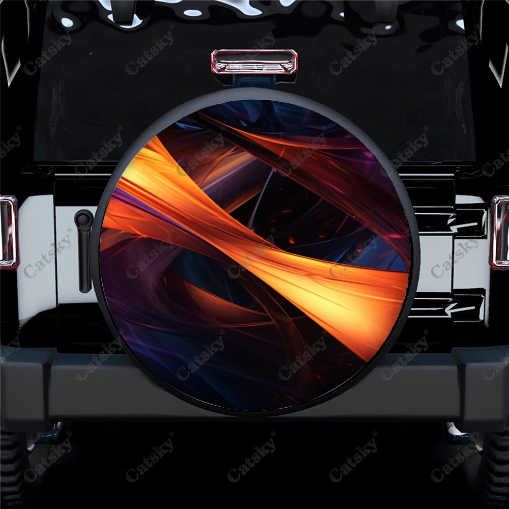 Colorful Abstract Painting Polyester Universal Spare Wheel Tire Cover ...