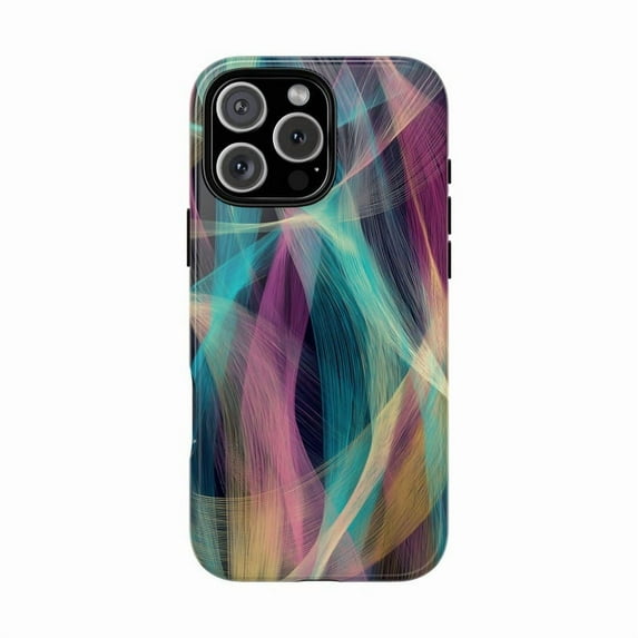 Colorful Abstract Pink and Teal Waves Dynamic Flow Artistic Phone Case ...