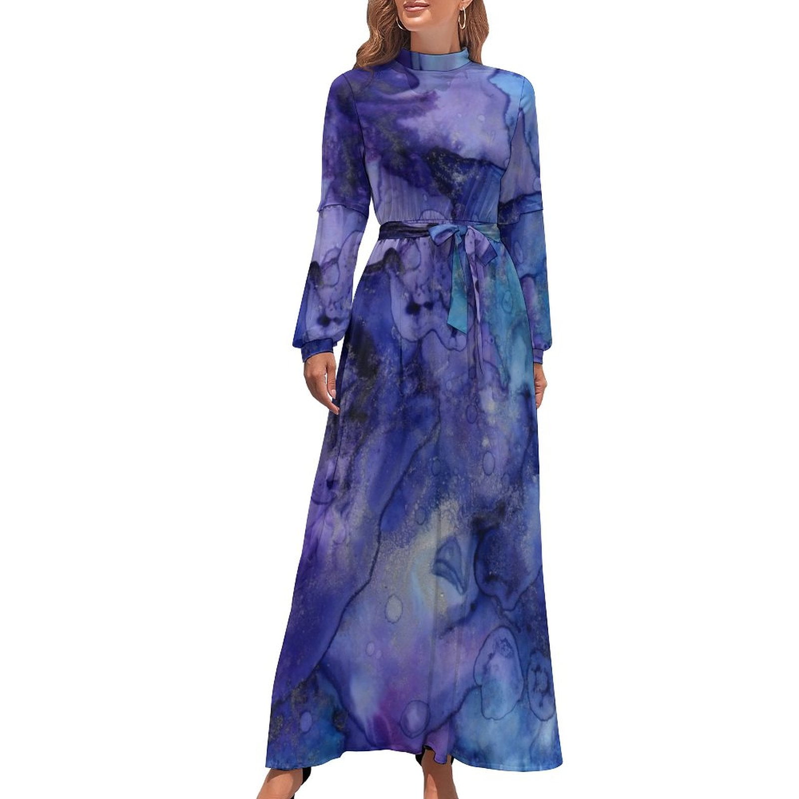 Colorful Abstract Print Dress Graffiti Art Elegant Maxi Dress Aesthetic ...