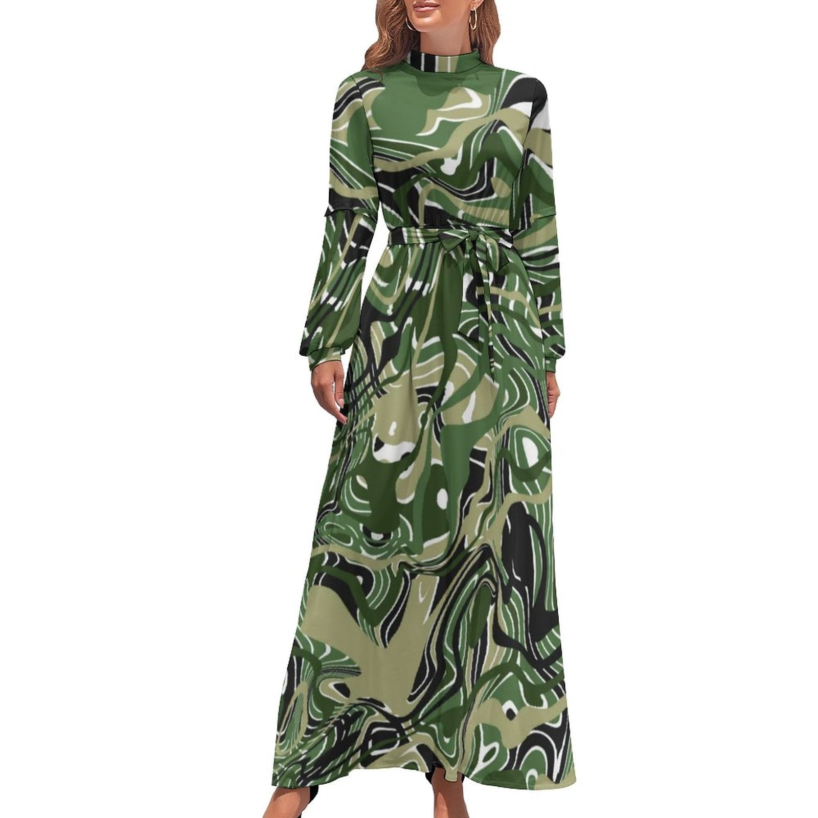 Colorful Abstract Print Dress Graffiti Art Elegant Maxi Dress Aesthetic ...