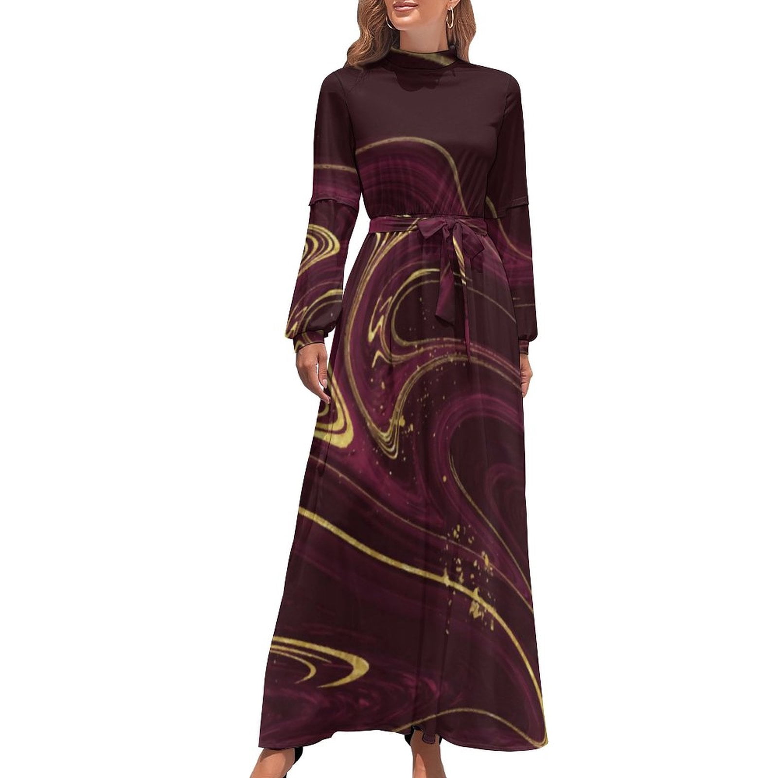 Colorful Abstract Print Dress Graffiti Art Elegant Maxi Dress Aesthetic ...