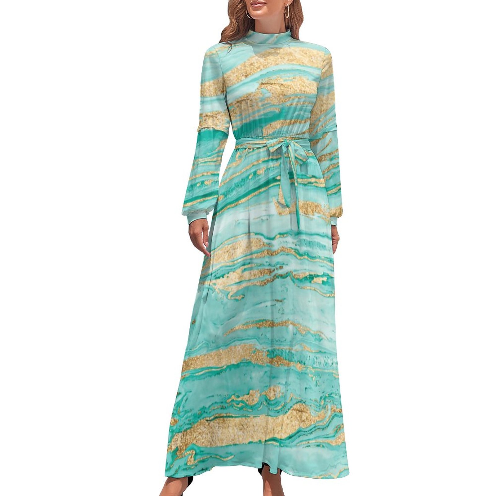 Colorful Abstract Print Dress Graffiti Art Elegant Maxi Dress Aesthetic ...