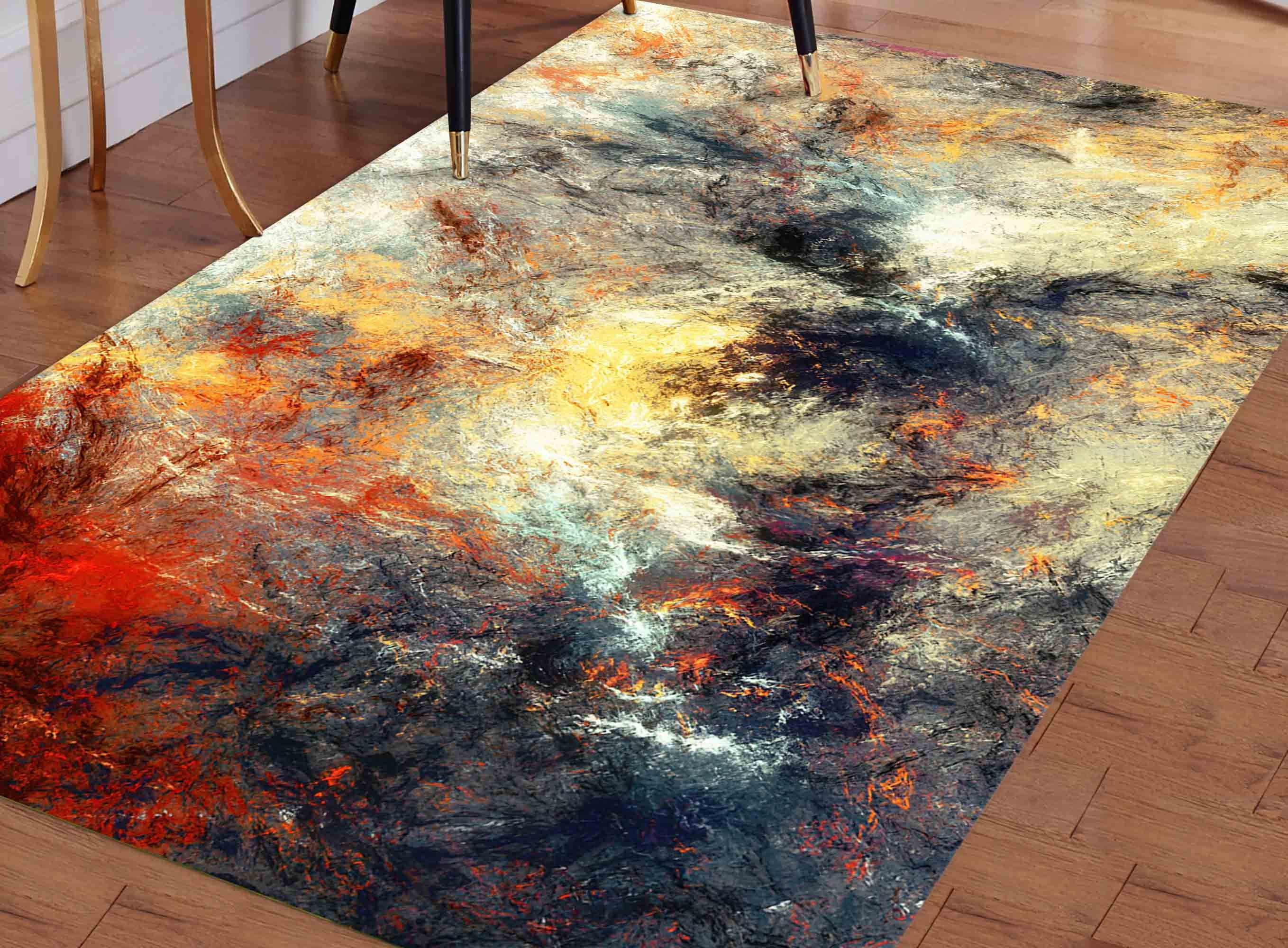 Colorful Abstract Rugs, Colorful Rugs, Modern Rugs, Bedroom Rug, Small ...