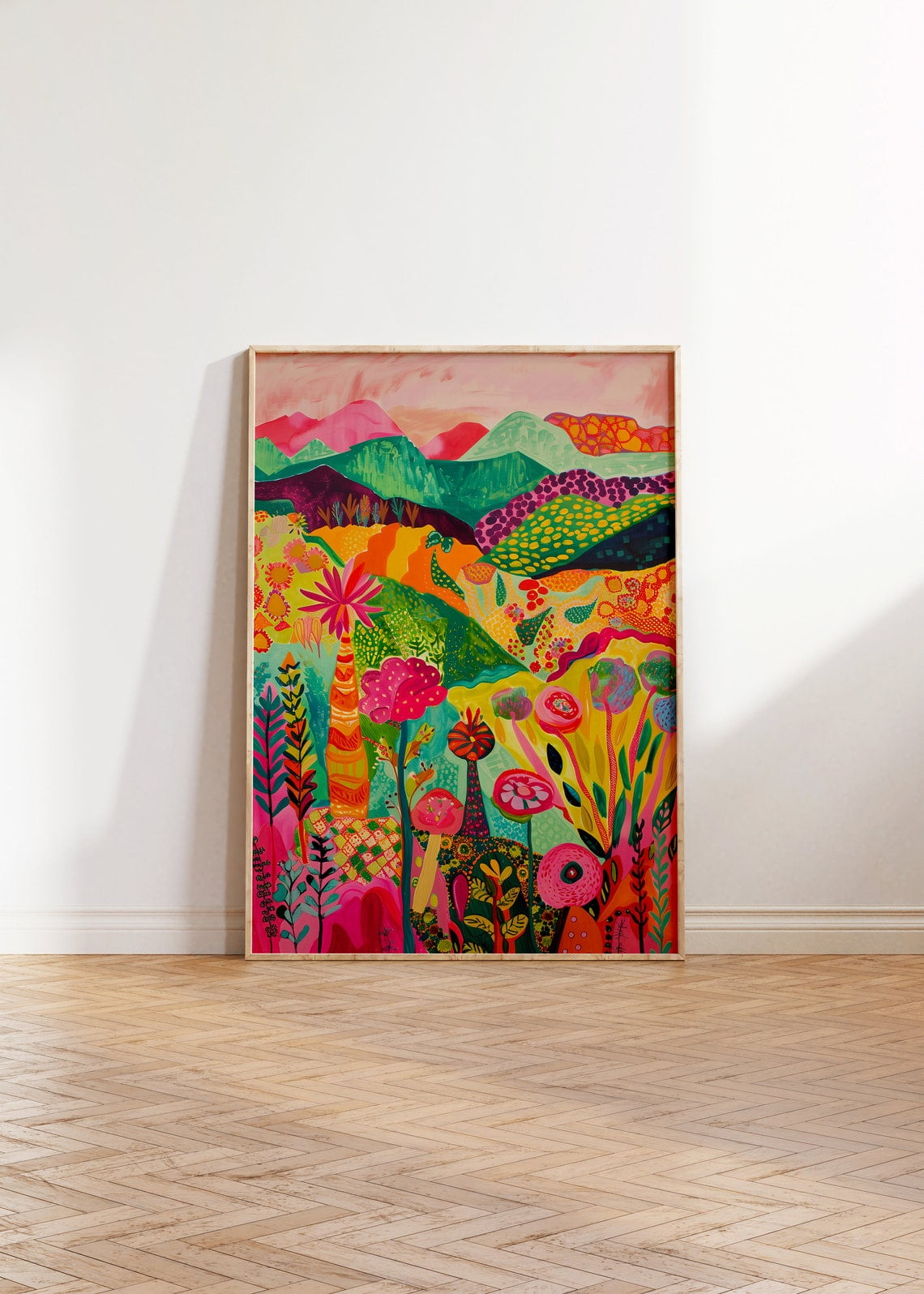 Colorful Abstract Scenery Wall Art, Mountains Landscape Art, Bright ...