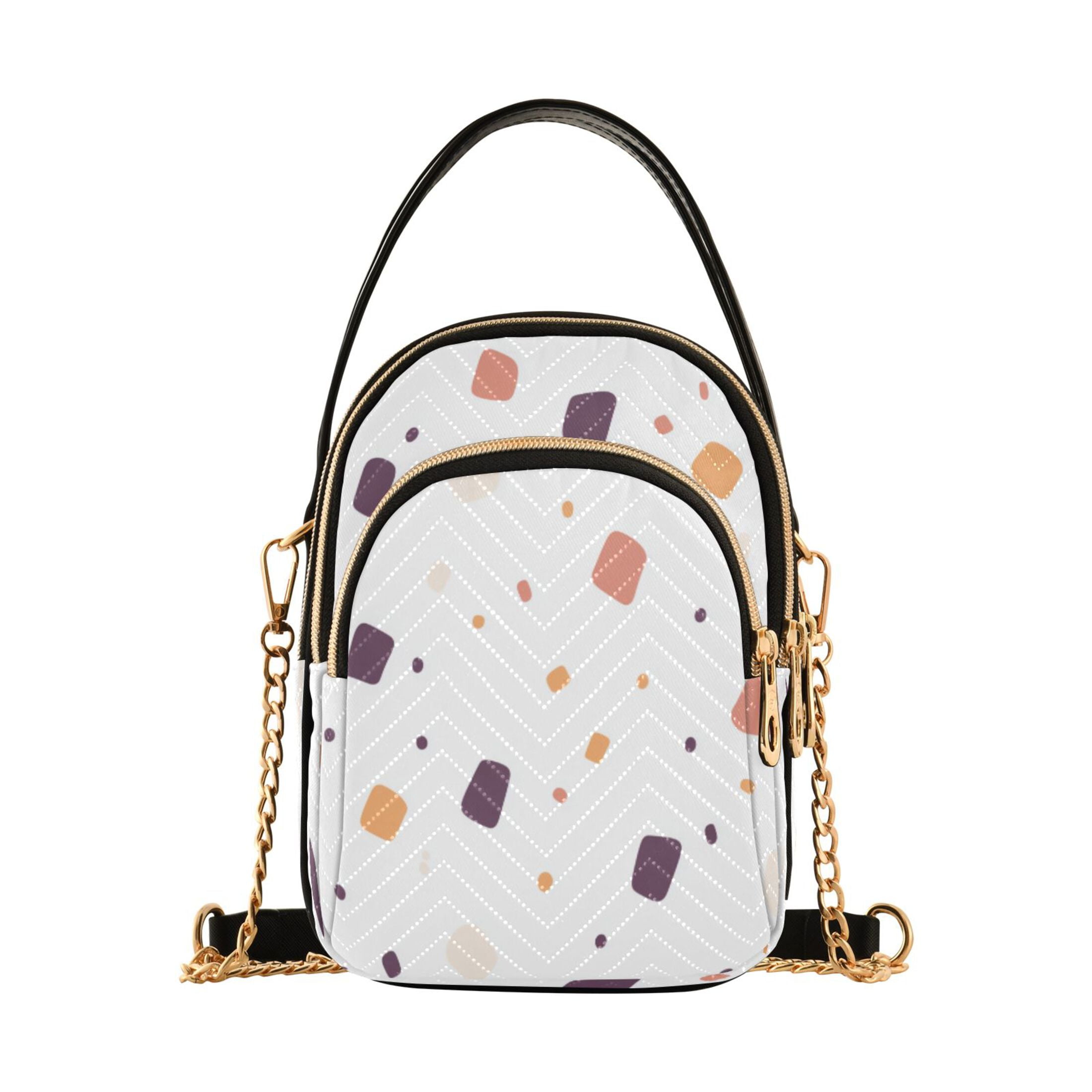 Colorful Abstract Shapes Pattern Women's Crossbody Handbags Leather ...