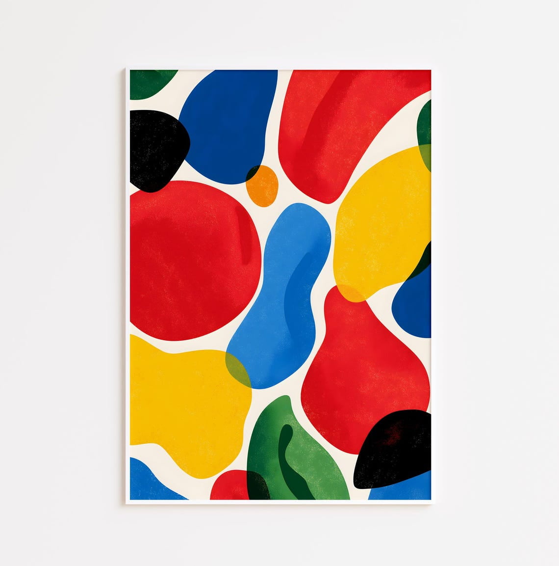 Colorful Abstract Shapes Poster, Mid Century Modern Art, Size 12x18 ...
