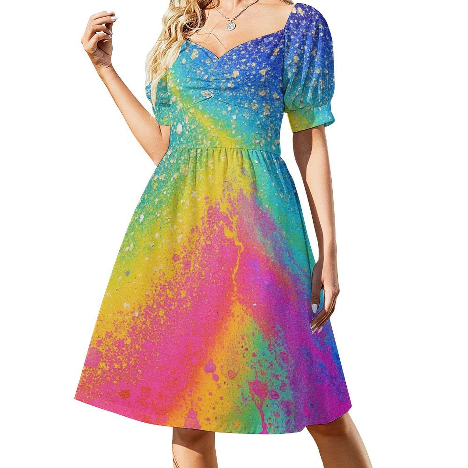 Colorful Abstract Space Galaxy Summer Women's Dress 2025 Elegant ...