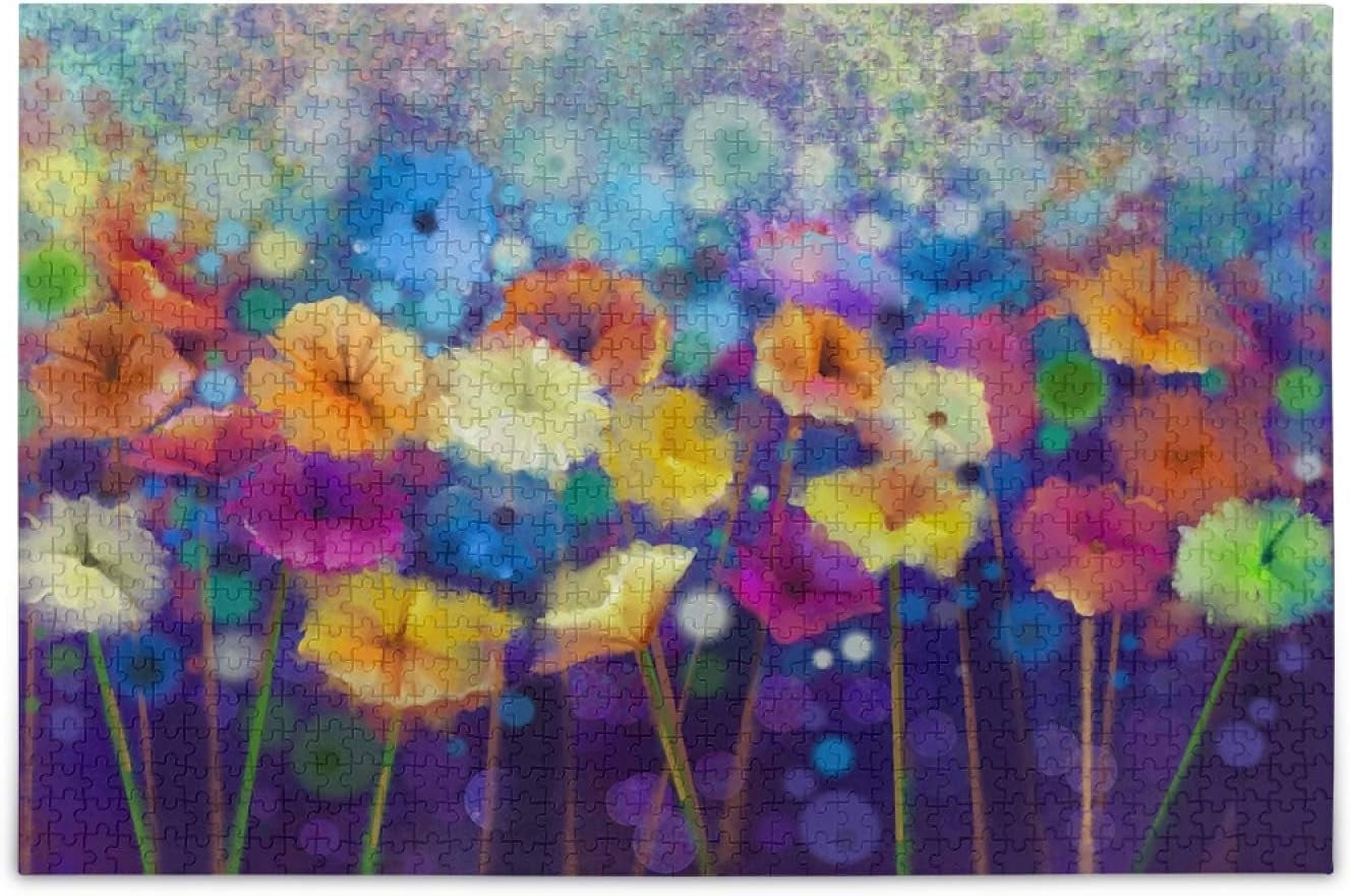 Colorful Abstract Spring Floral Puzzle for Adults 1000 Piece Puzzles ...