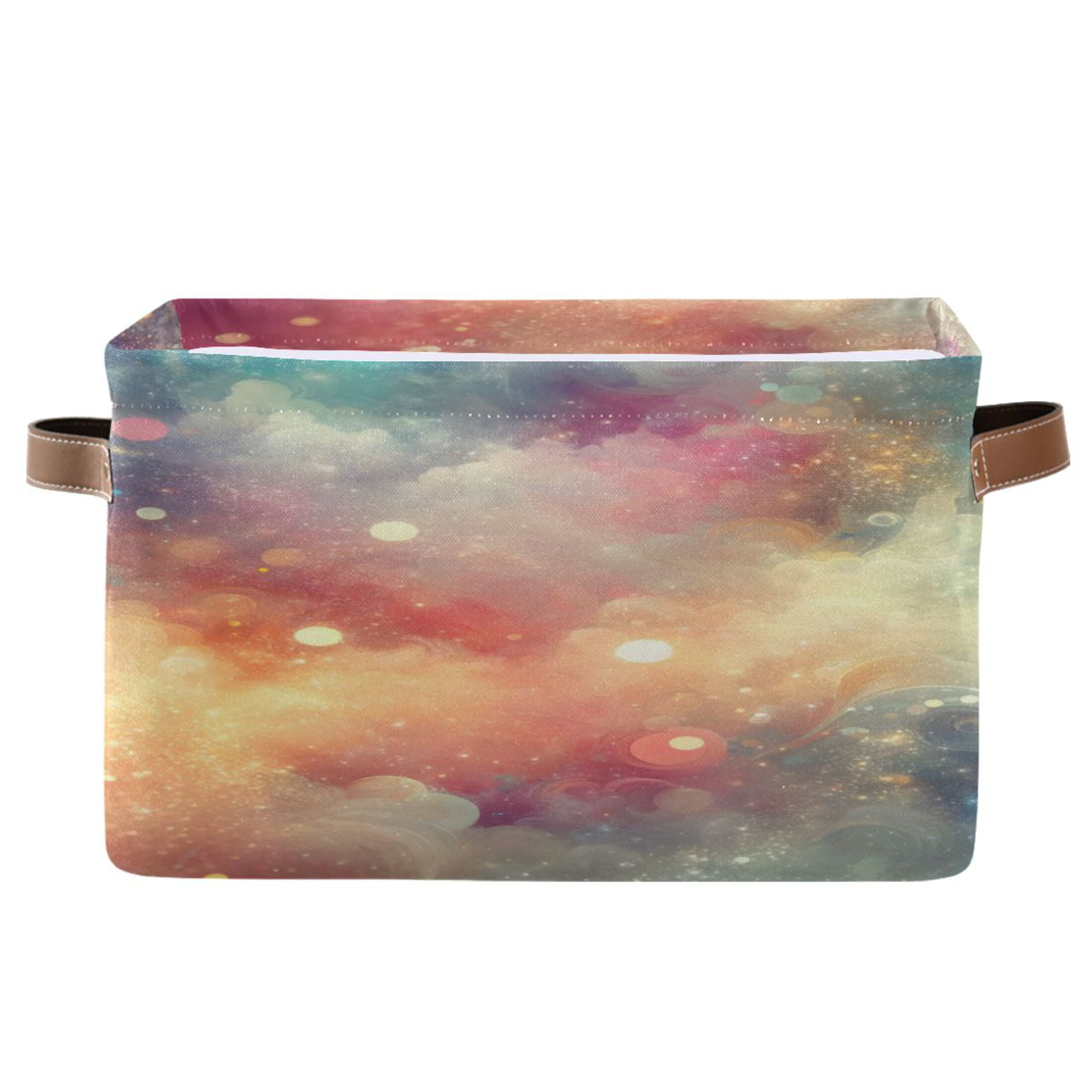 Colorful Abstract Starry Sky Storage Bins with Handle Fabric Organizer ...