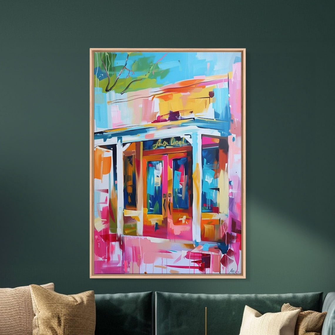 Colorful Abstract Storefront Urban City Wall Art Poster, Unframed Size ...