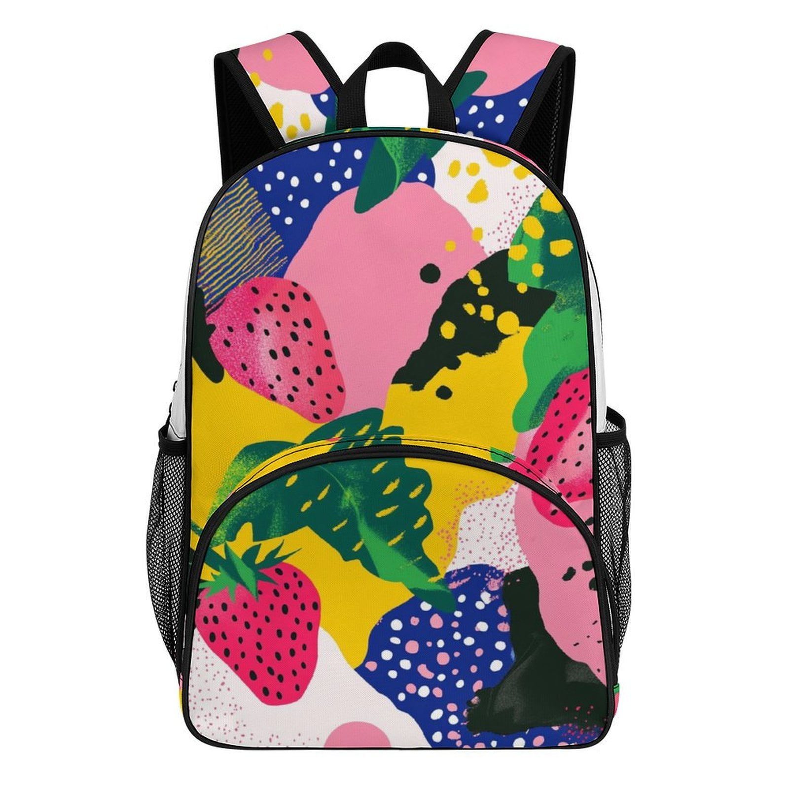 Colorful Abstract Strawberry Art Teenage Backpack Middle Students ...