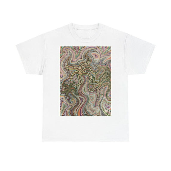 Colorful Abstract Swirl Art Pattern Tee Retro Trippy Wave Lines Graphic ...