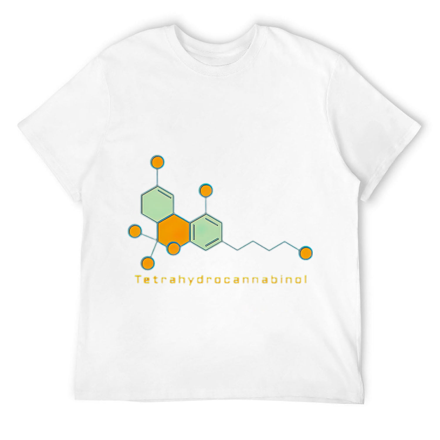 Colorful Abstract THC Molecule Cannabis 420 Stoner Short Sleeve Mens T ...