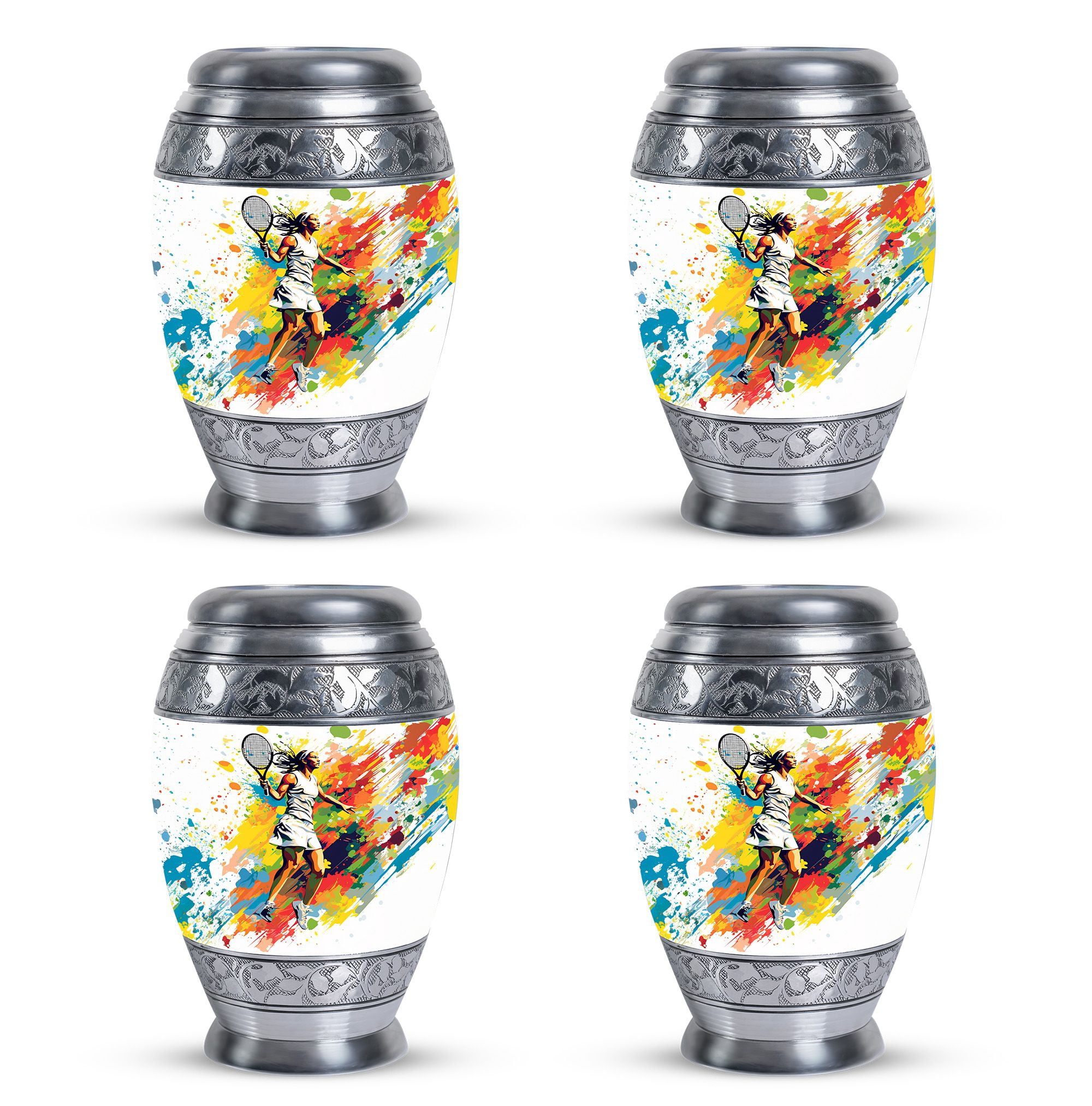 Colorful Abstract Tennis Player - Ash Holders For Human Ashes ...
