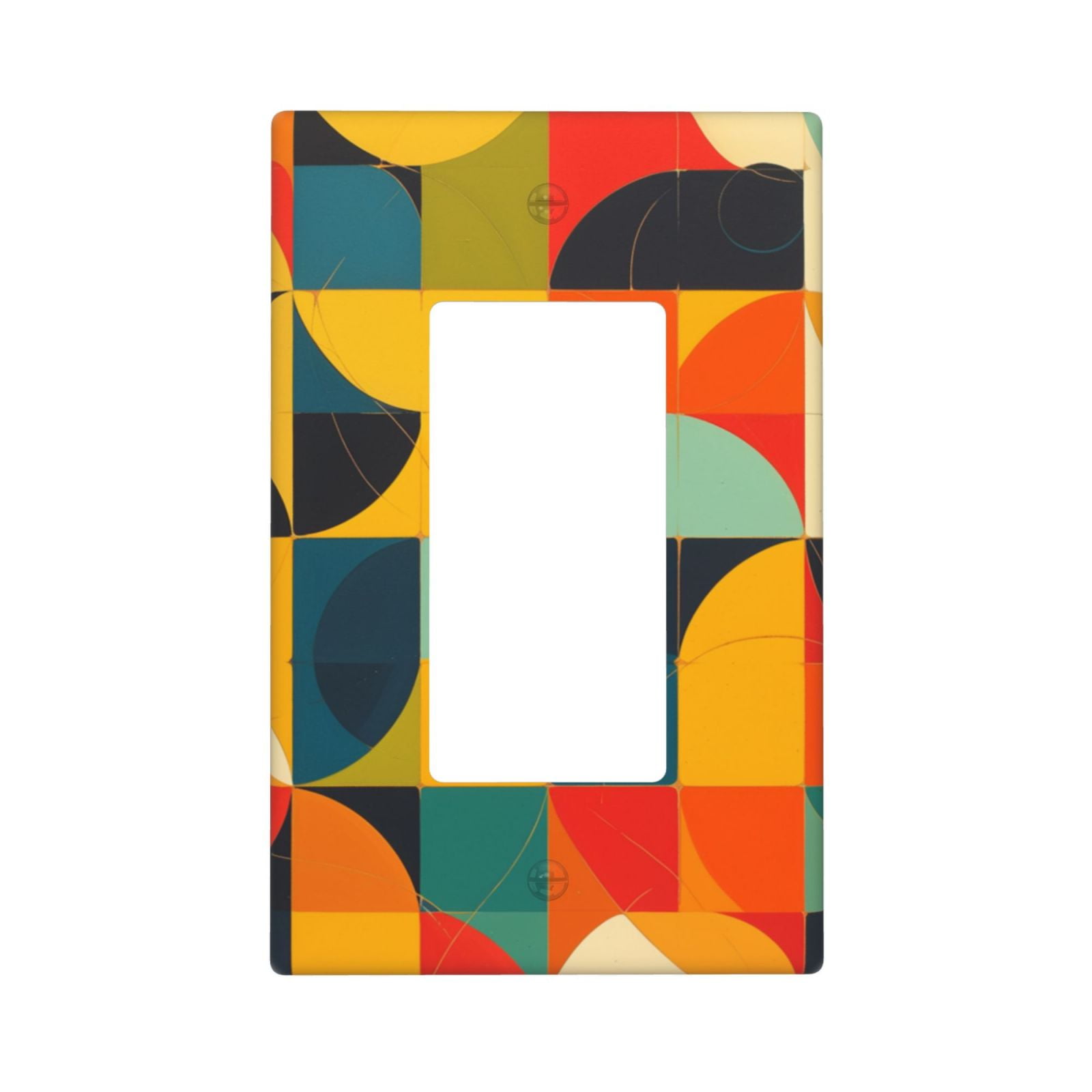 Colorful Abstract Vibrant Geometric Shape Curve Switch Cover Decorative ...