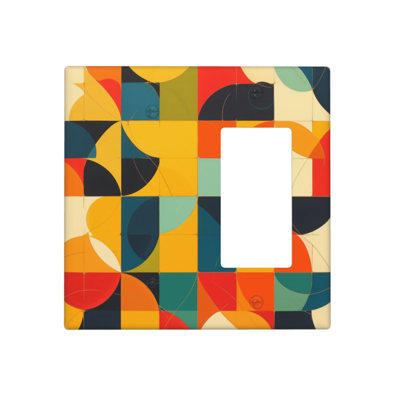 Colorful Abstract Vibrant Geometric Shape Curve Switch Cover Decorative ...