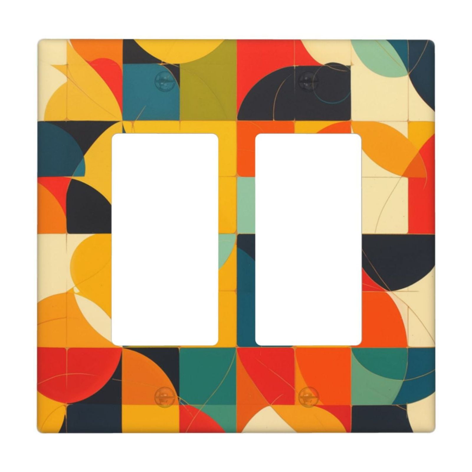 Colorful Abstract Vibrant Geometric Shape Curve Switch Cover Decorative ...