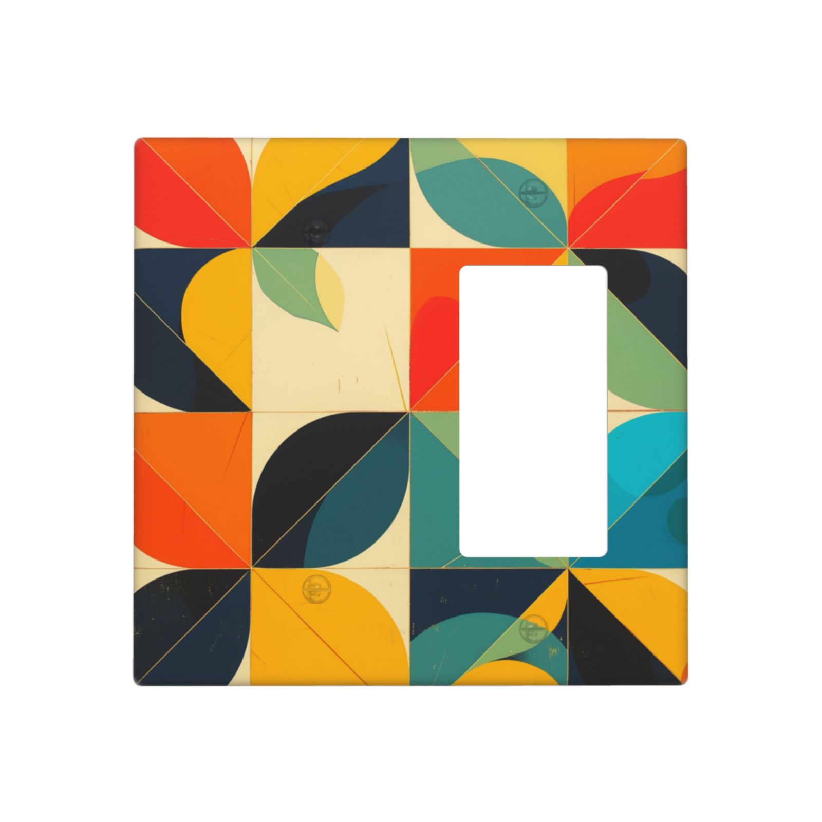 Colorful Abstract Vibrant Geometric Shapes Curves Switch Cover ...