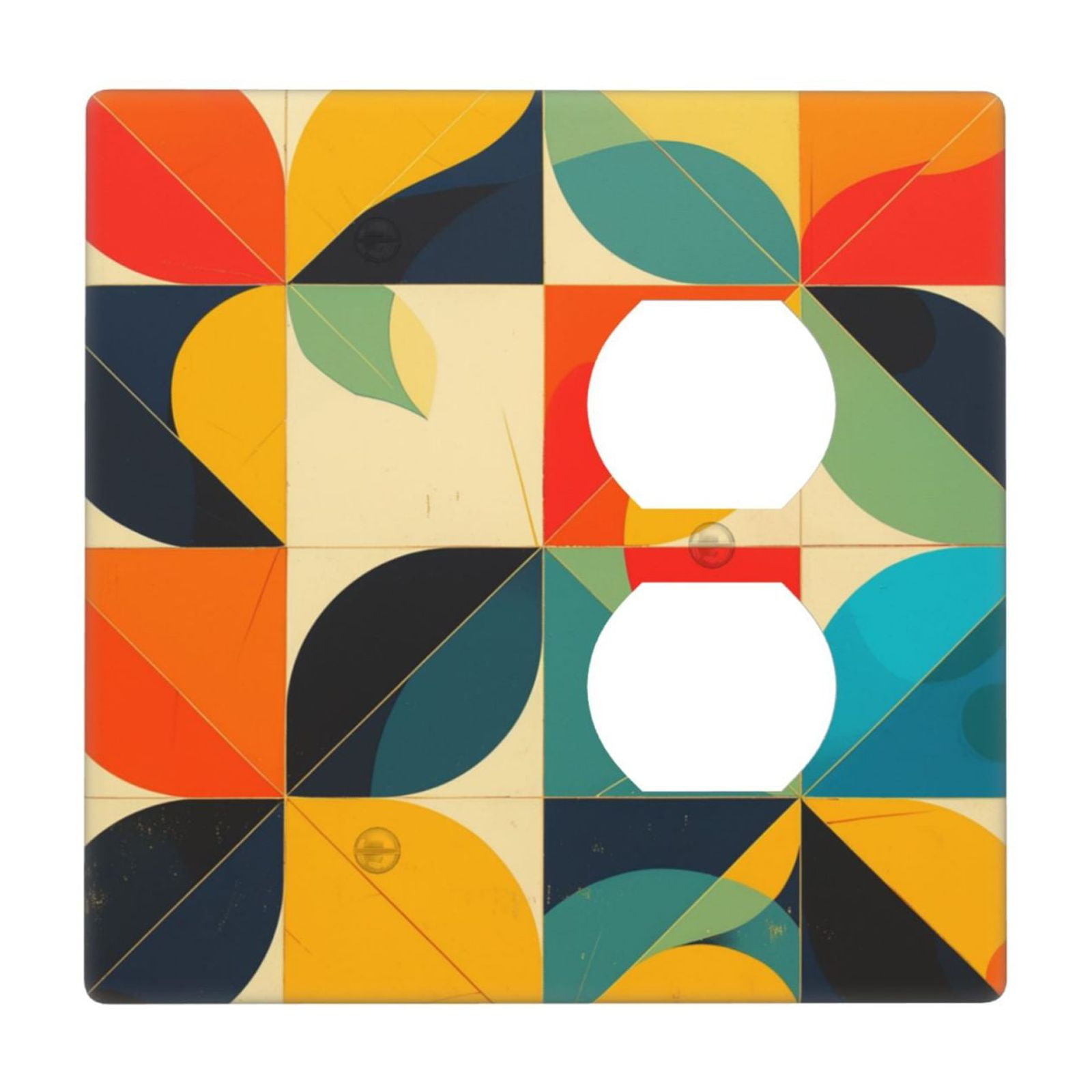 Colorful Abstract Vibrant Geometric Shapes Curves Switch Cover ...