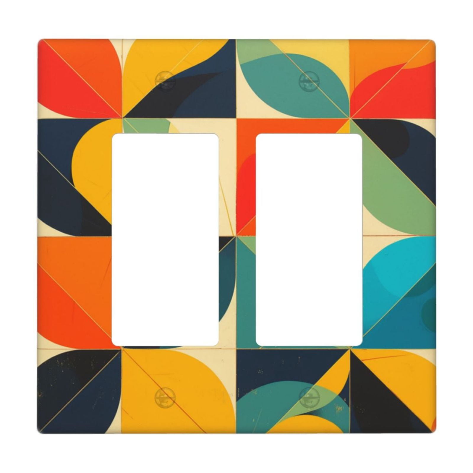 Colorful Abstract Vibrant Geometric Shapes Curves Switch Cover ...