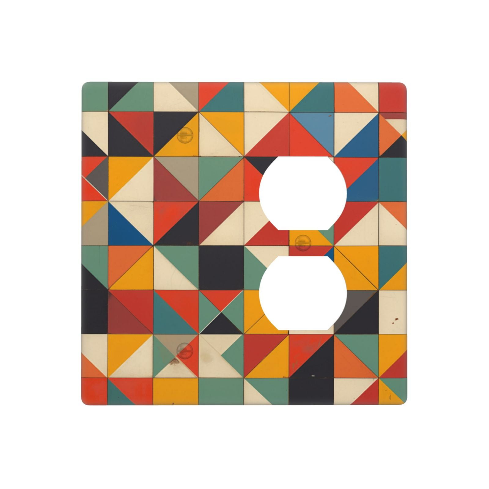 Colorful Abstract Vibrant Geometric Shapes Switch Cover Decorative Wall ...