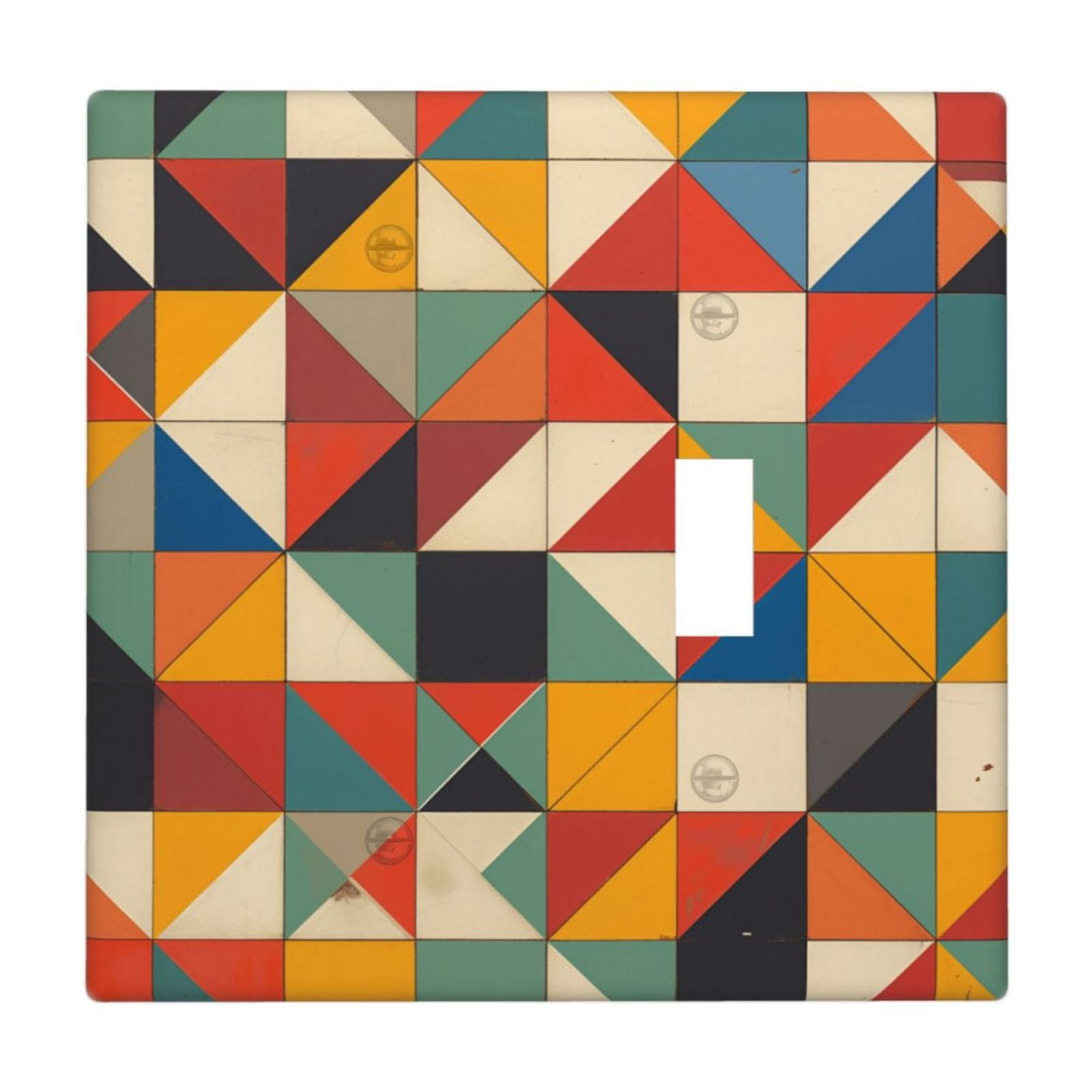 Colorful Abstract Vibrant Geometric Shapes Switch Cover Decorative Wall ...