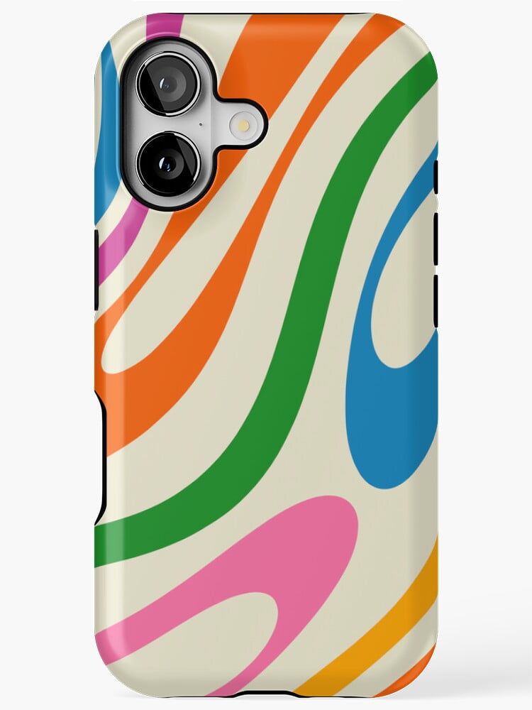 Colorful Abstract Wavy Loops Whimsical Art iPhone Case 11 12 13 14 15 16 17 Pro Max - Walmart.com