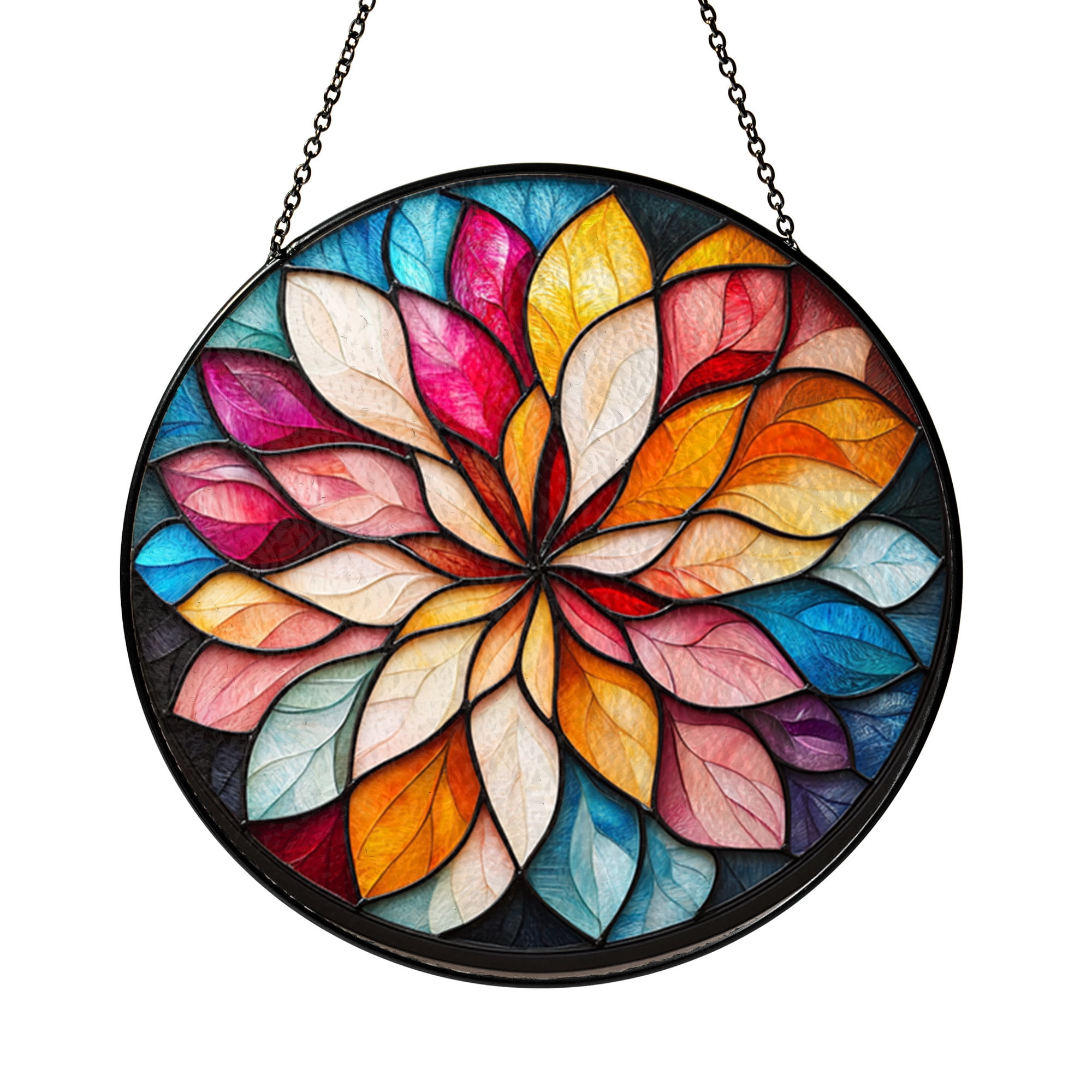 Colorful Abstract Window Panel with Stained Glass Effect, Decorative ...