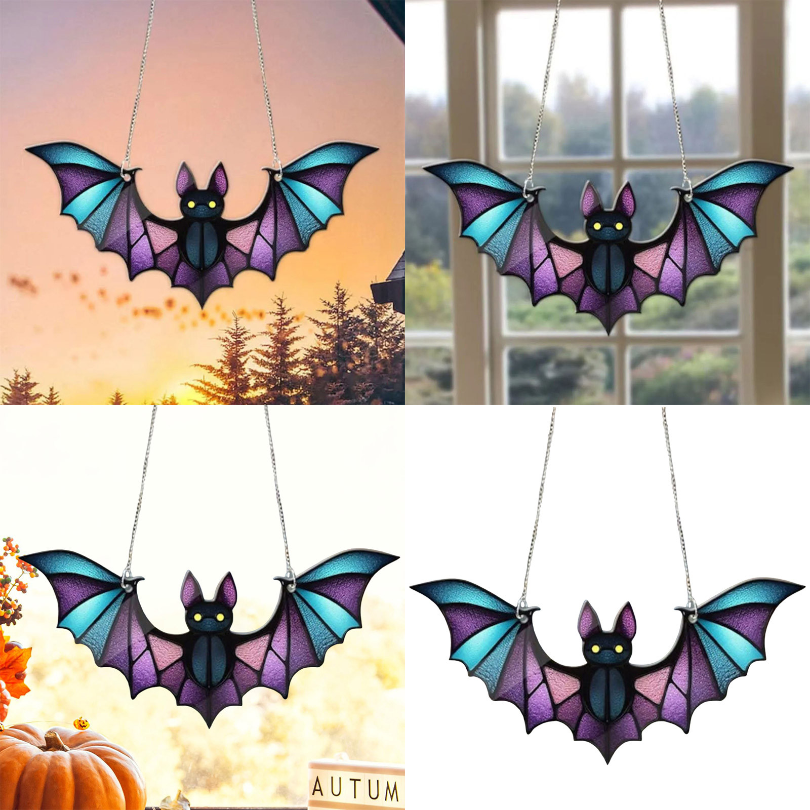 Colorful Acrylic Bat Decoration Window Hanging Suncatcher, Hanging ...