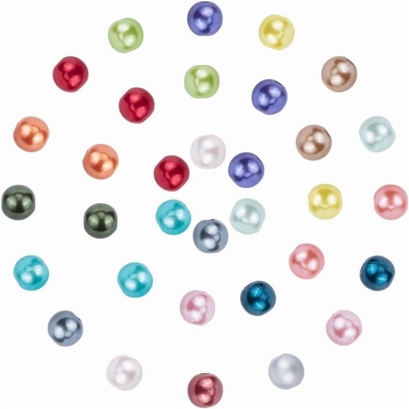 Colorful Acrylic Beads Imitation Pearl Style Round Mixed Color 8mm Hole ...