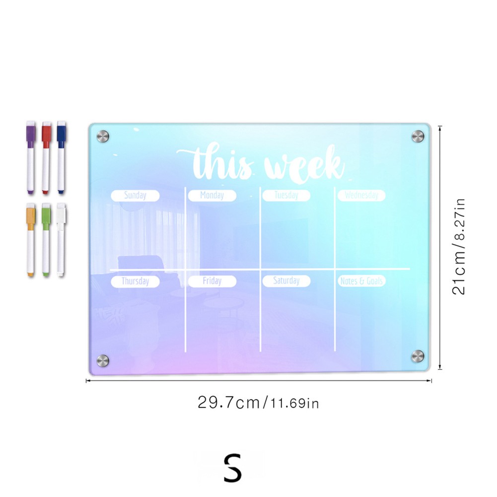 Colorful Acrylic Magnetic Calendar Fridge Dry Erase Board Plan Month ...
