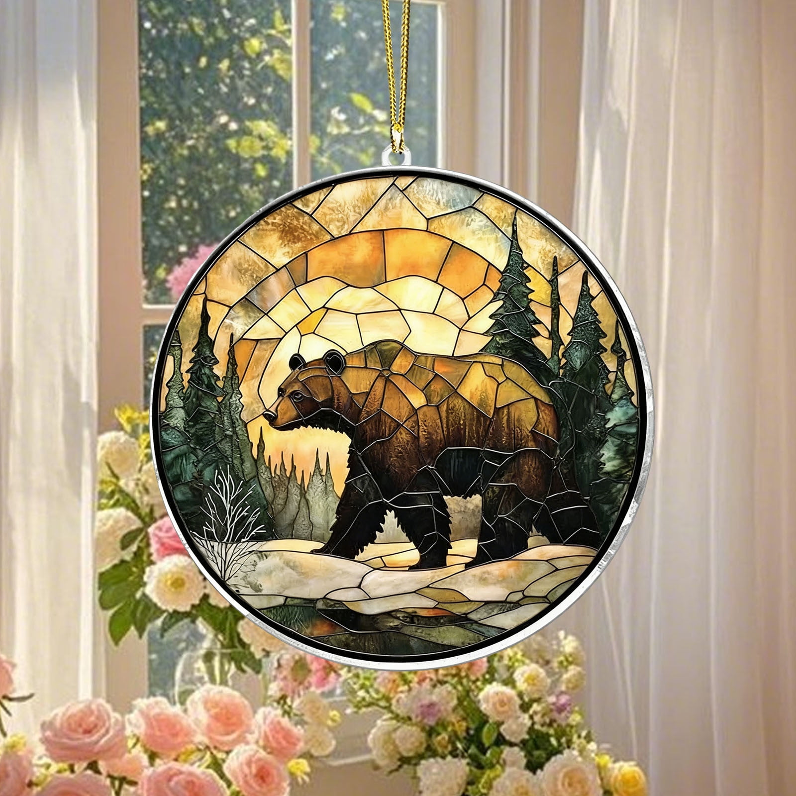 Colorful Acrylic Owl Patriotic Red White Blue Window Decoration Pendant ...