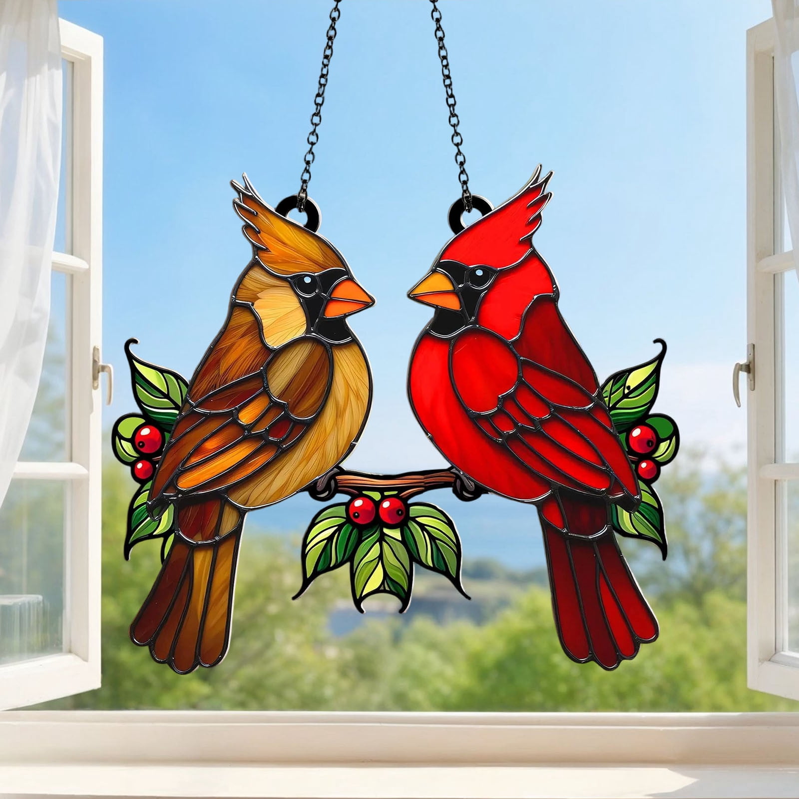 Colorful Acrylic Owl Window Decor – Patriotic Red White Blue Outdoor ...