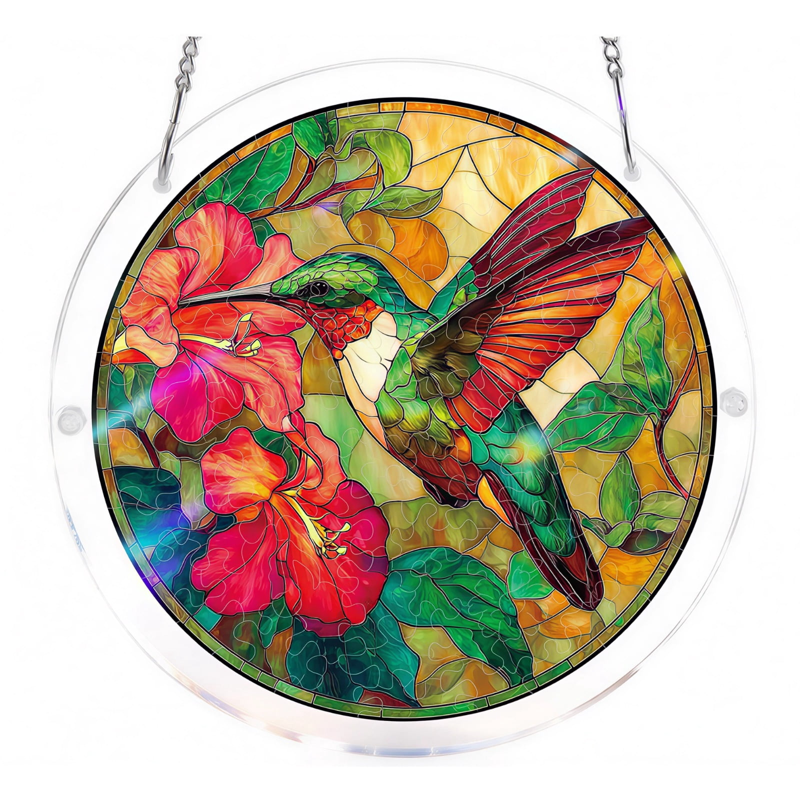 Colorful Acrylic Stained Glass Style Suncatcher with Uncle Sam Design ...