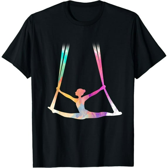 Colorful Aerial Silks Split Pose Women Graphic Short Sleeve T-Shirt ...