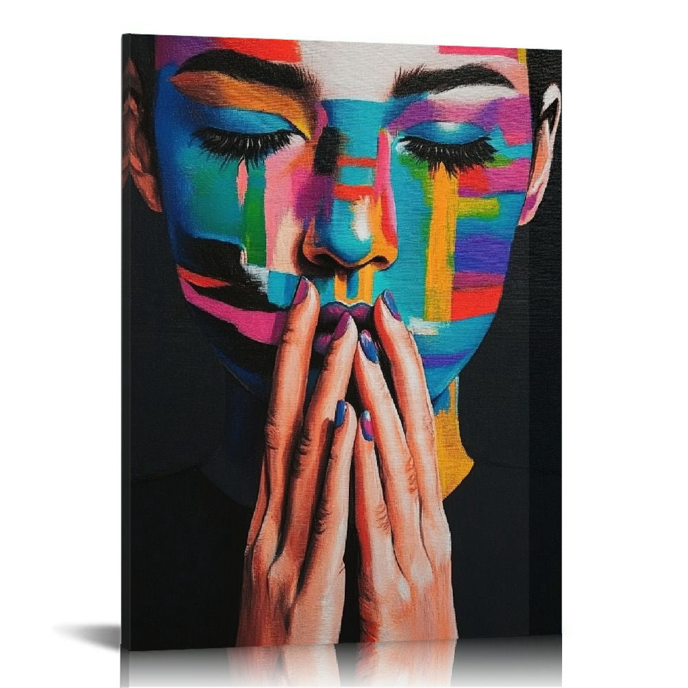 Colorful African Prayer Painting Abstract Graffiti Zen Canvas Wall Art ...