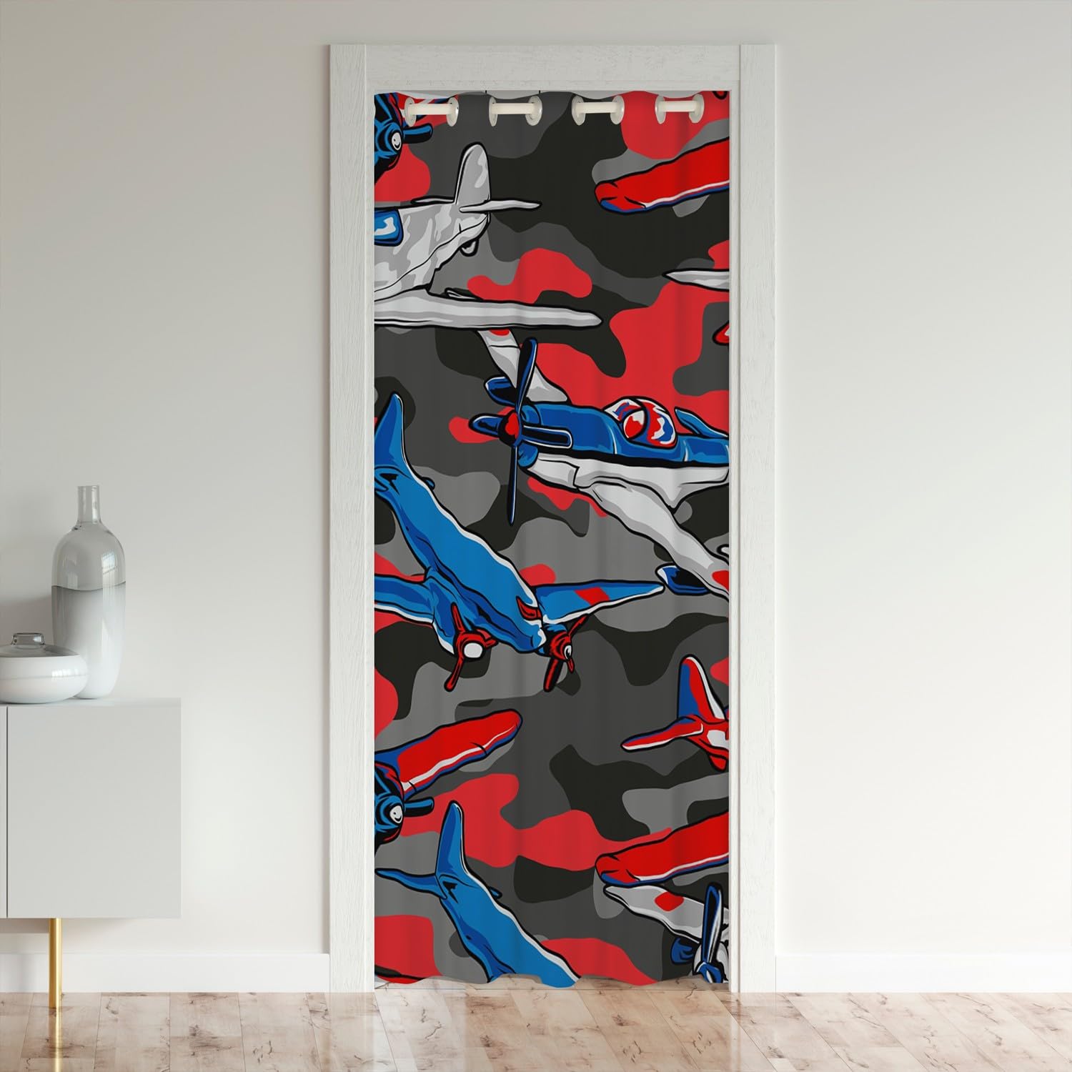 Colorful Airplane Aircraft Door Curtains for Doorway Privacy Closet ...