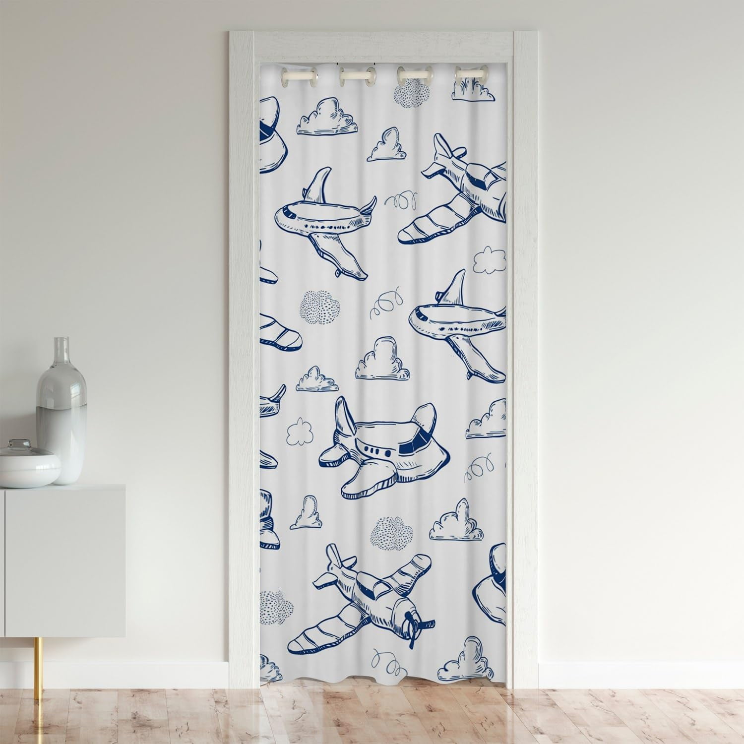 Colorful Airplane Aircraft Door Curtains for Doorway Privacy Closet ...